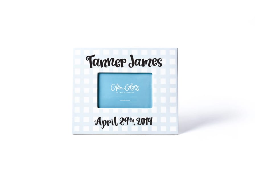 Blue Gingham Frame – Fiddle Stix Boutique